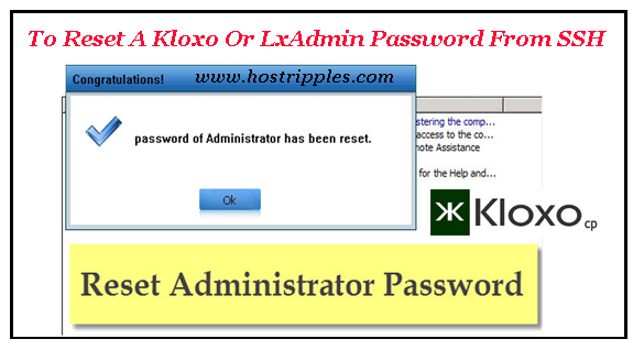 How To Reset A Kloxo Or LxAdmin Password From SSH
