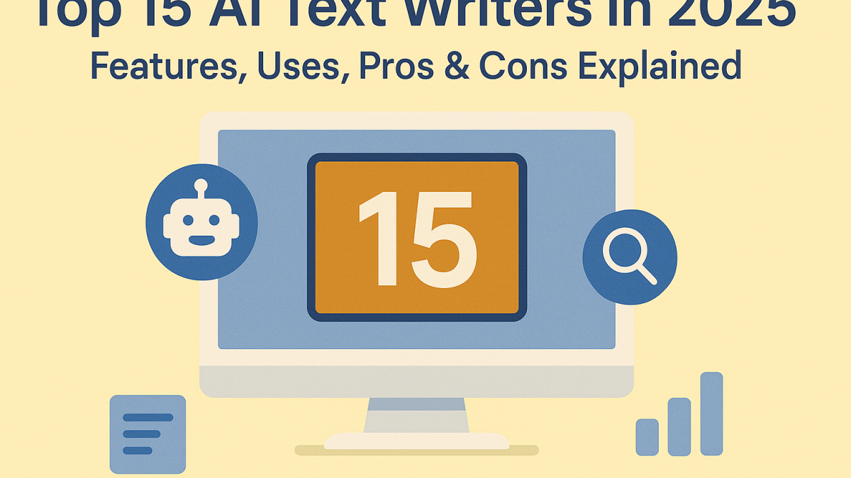 Top 15 AI Text Writers in 2025 — Features, Uses, Pros & Cons Explained